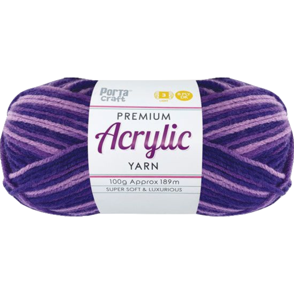 Premium Acrylic Yarn Multi Purple Popper 8ply 100g | Stationery, Party ...