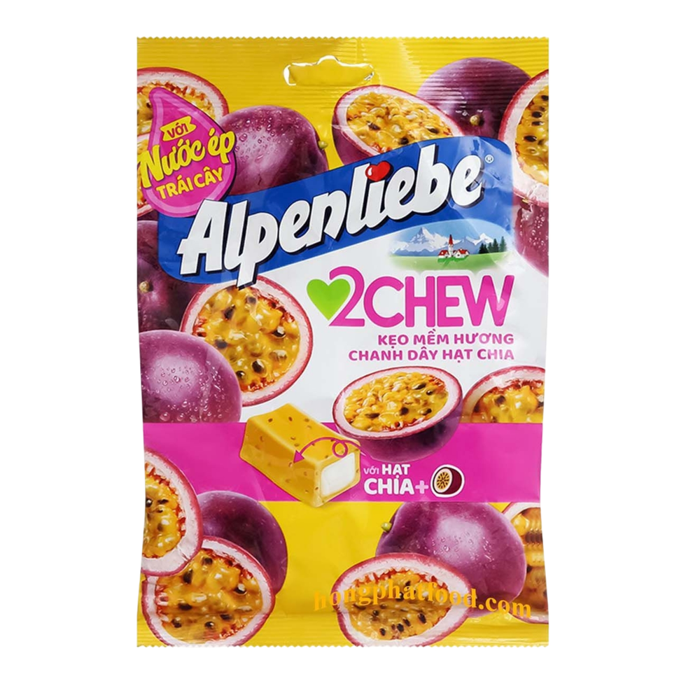 Alpenliebe 2Chew Soft Candy Chia & Passion Fruit 87.5g | Confectionery