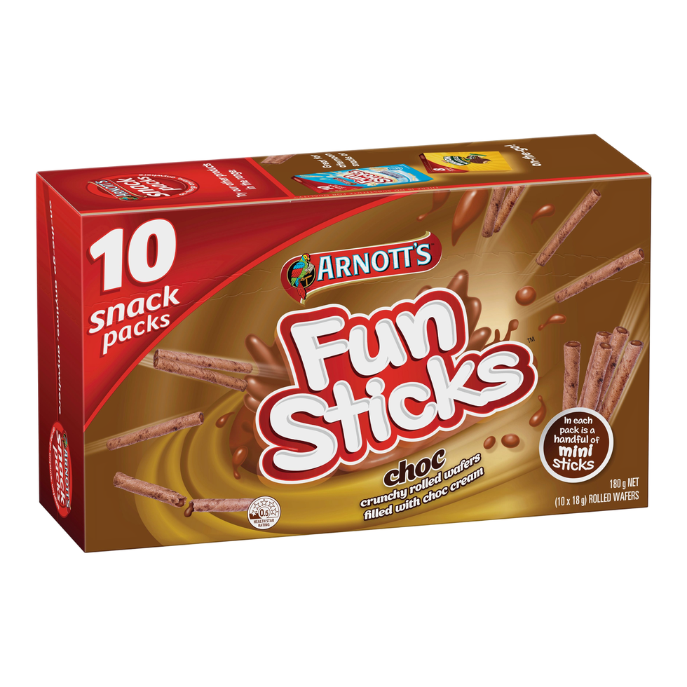 Arnott's Funsticks Biscuits Chocolate 180g | Grocery