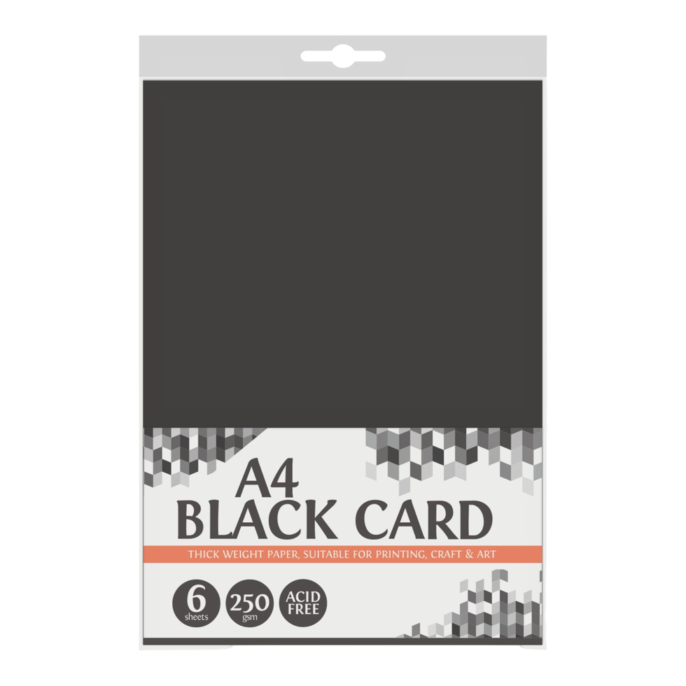 Black Card A4 6 Sheets | Stationery, Party & Craft