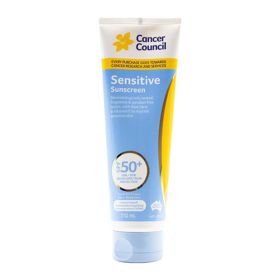 Cancer Council Sensitive Sunscreen SPF50+ 4 Hours Water Resistant ...