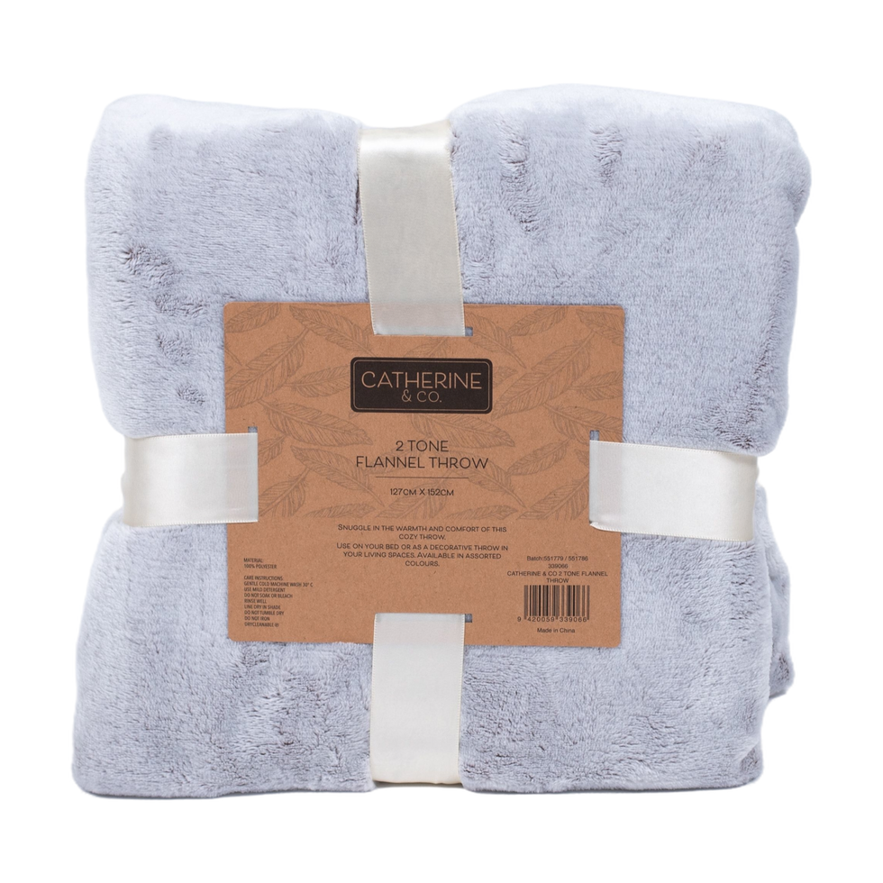 Catherine & Co 2 Tone Flannel Throw Assorted | Home