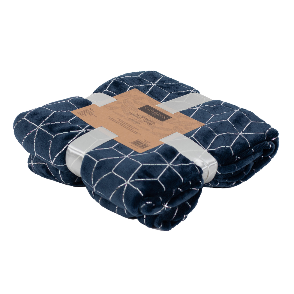 Catherine & Co. Gold Stamped Flannel Throw Assorted | Home