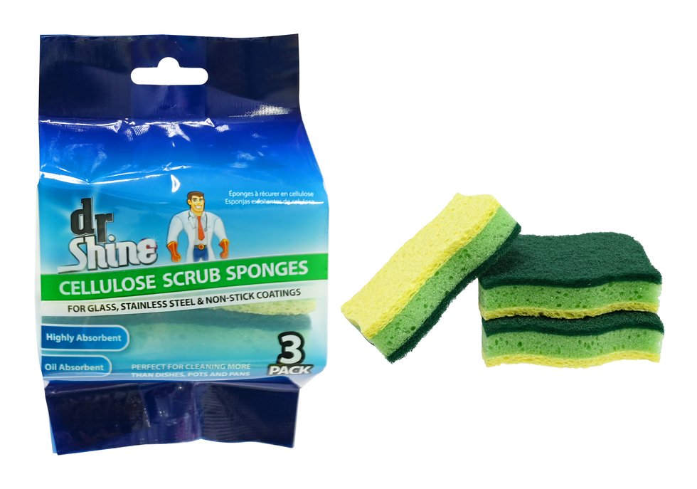 Cellulose Scrub Sponges 3pk | Household | Crackerjack