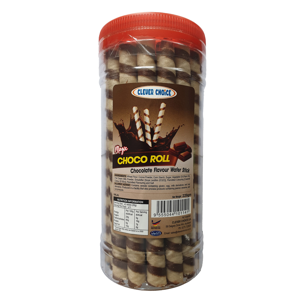 Clever Choice Magic Choco Wafer Roll 220g | Grocery