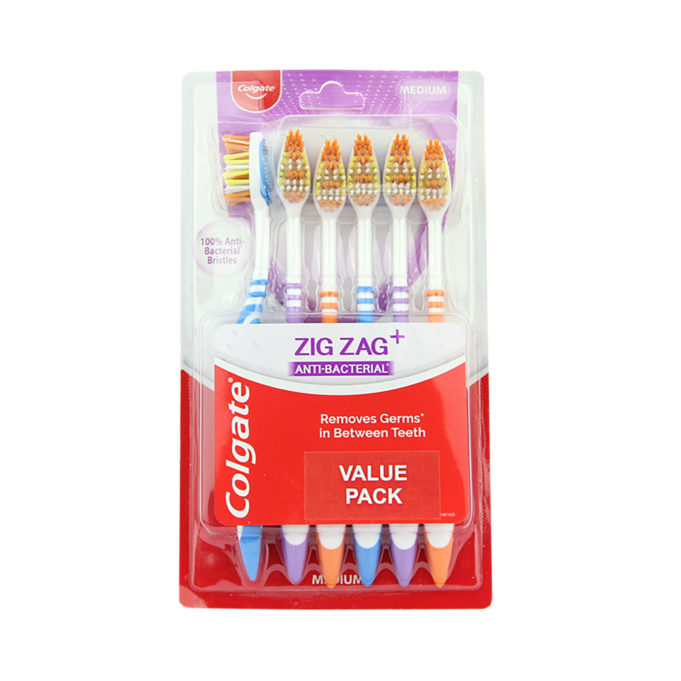 Colgate Toothbrush Zigzag Medium 6pk | Health & Beauty