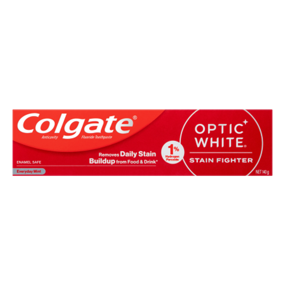 Colgate Toothpaste Optic White Stain Fighter Everyday Mint 140g ...