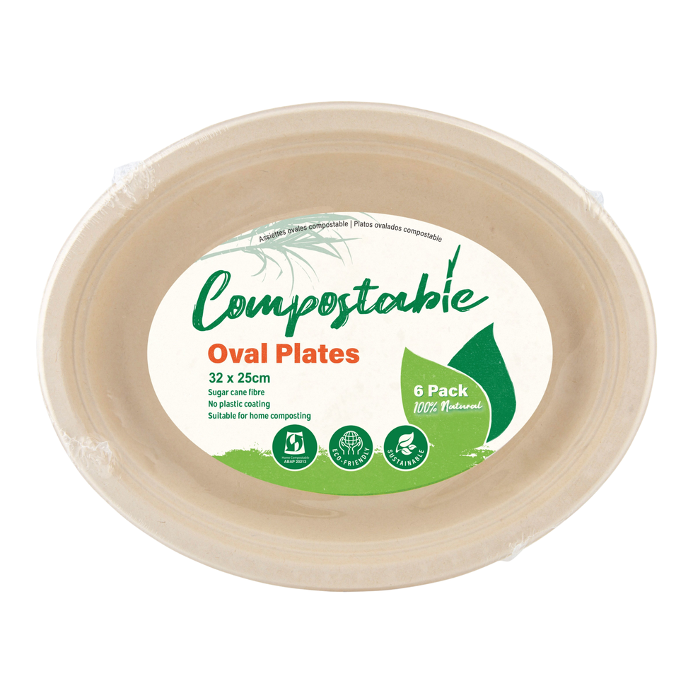Compostable Oval Plates 6pk | Stationery, Party & Craft