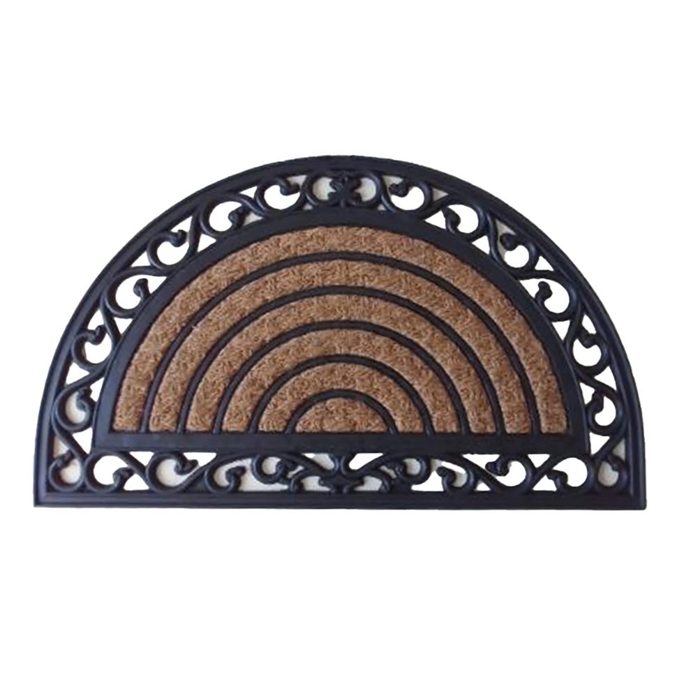 Decorative Half Moon Rubber & Coir Mat 75cm | Home