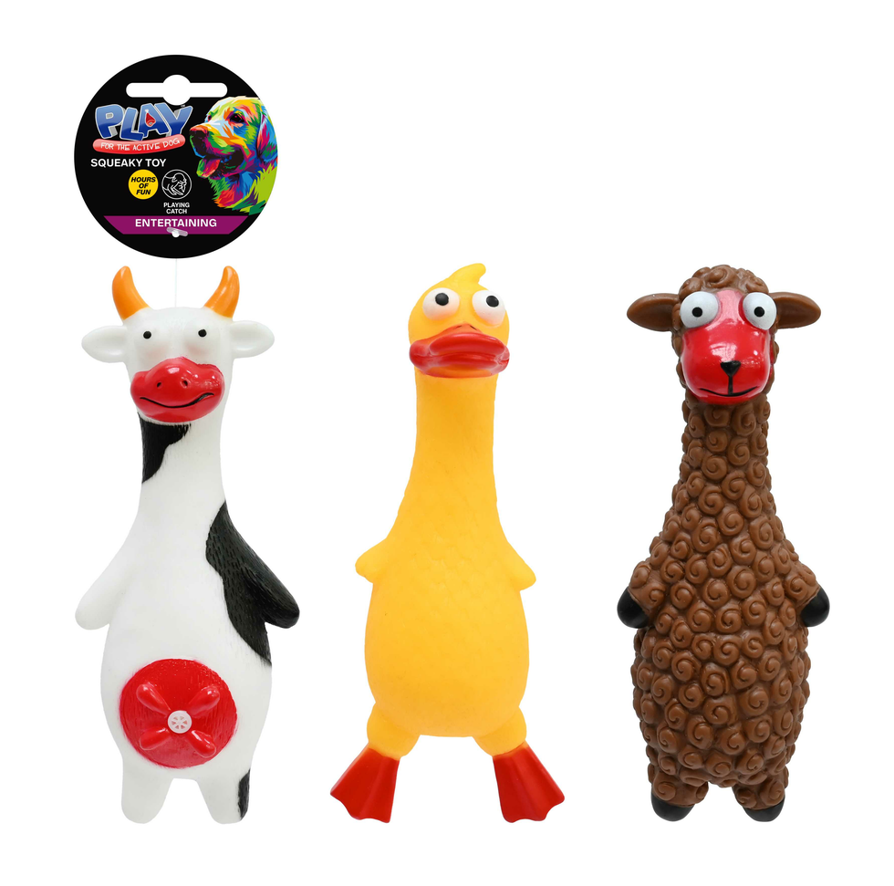 Farm Animal Squeaky Dog Toy 22cm Assorted | Pet | Crackerjack