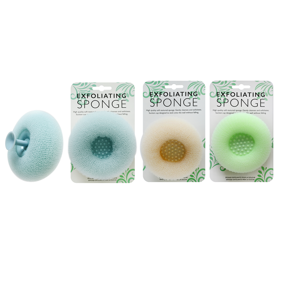 Exfoliating Shower Sponge with Suction | Health & Beauty
