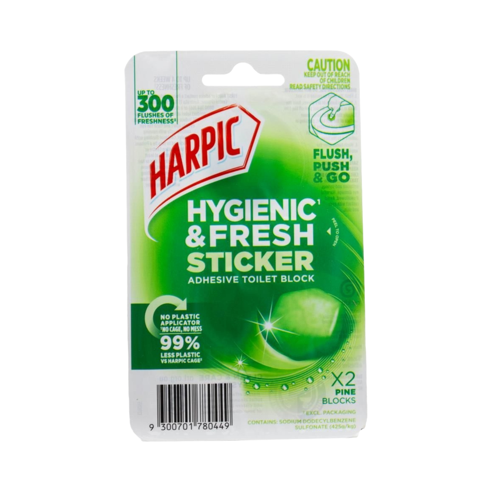 Harpic Adhesive Toilet Block Sticker Hygienic & Fresh 425g 2pk | Household