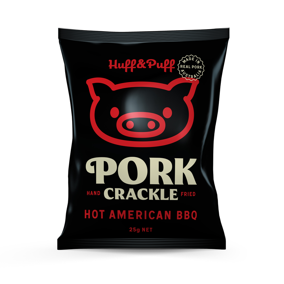 Huff & Puff Pork Crackle Hot American BBQ 25g | Grocery