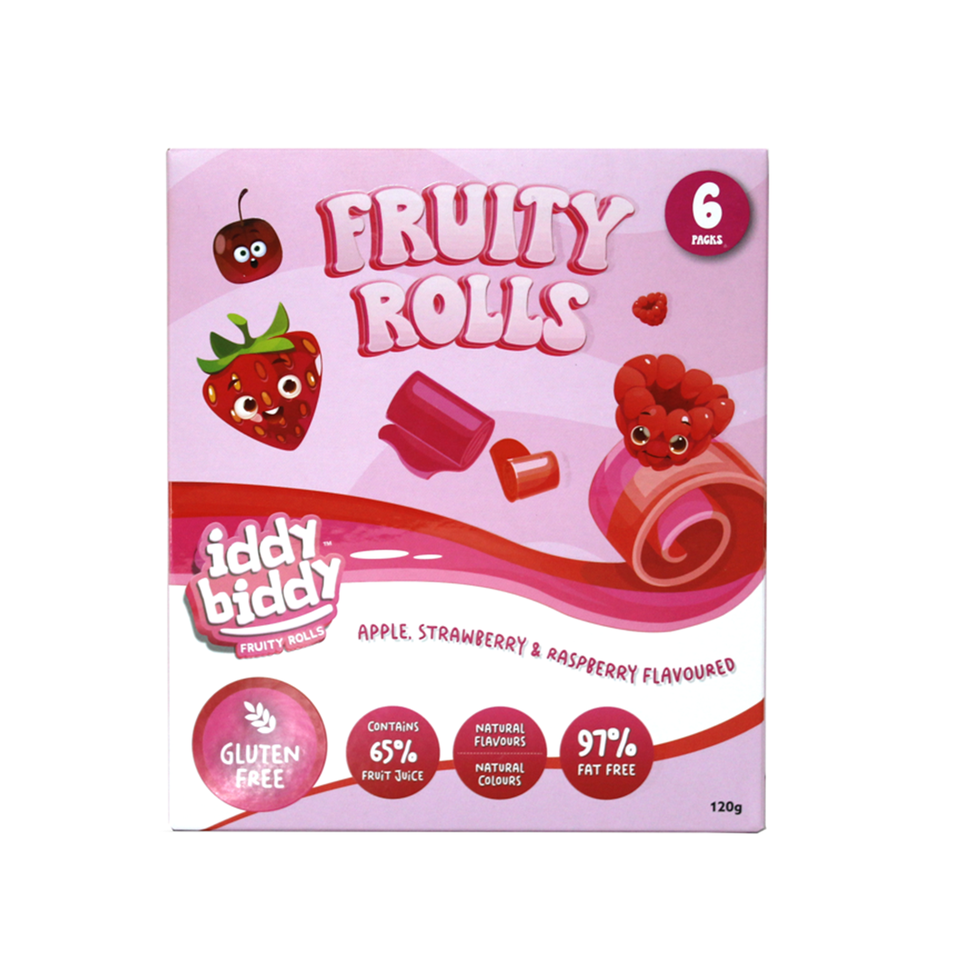 Iddy Biddy Fruity Rolls Apple Strawberry & Raspberry 120g 6pk | Grocery