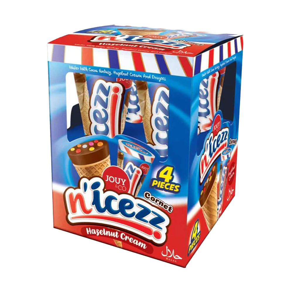 Jouy & Co Nicezz Cornet Hazelnut 25g 4pk | Confectionery