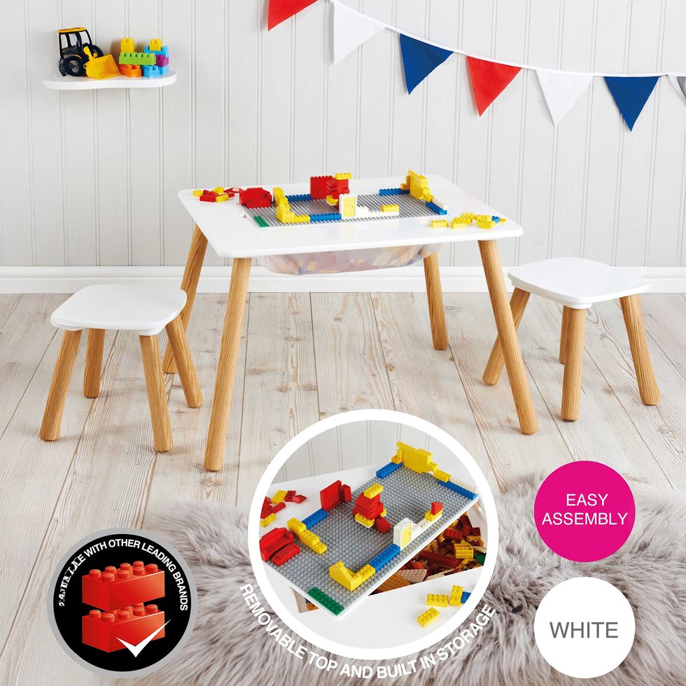 Kids' Home Building Blocks Table and Stools | Furniture