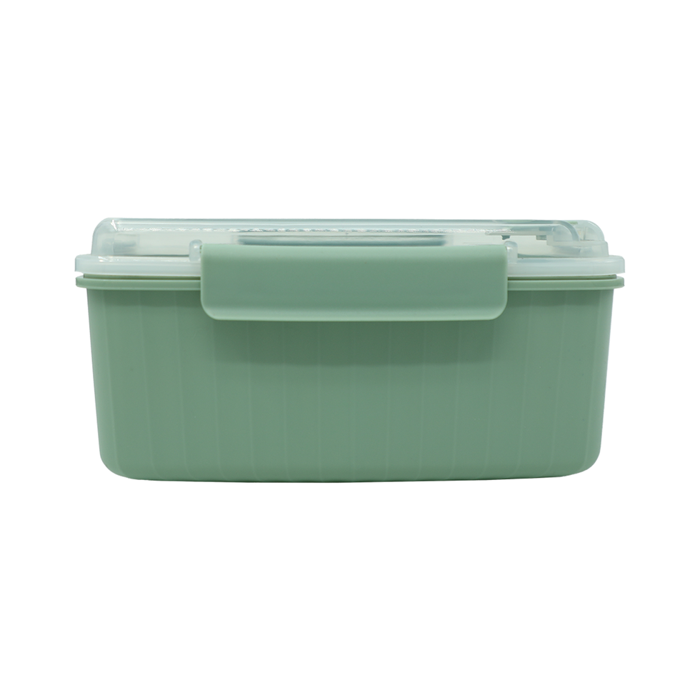 Large Ribbed Clip Lock Container Sage 1676ml | Home