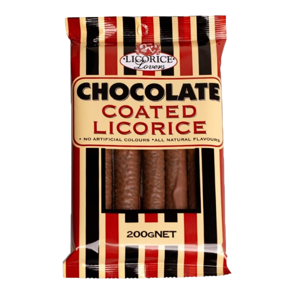 Licorice Lovers Chocolate Coated Traditonal Logs 200g | Confectionery
