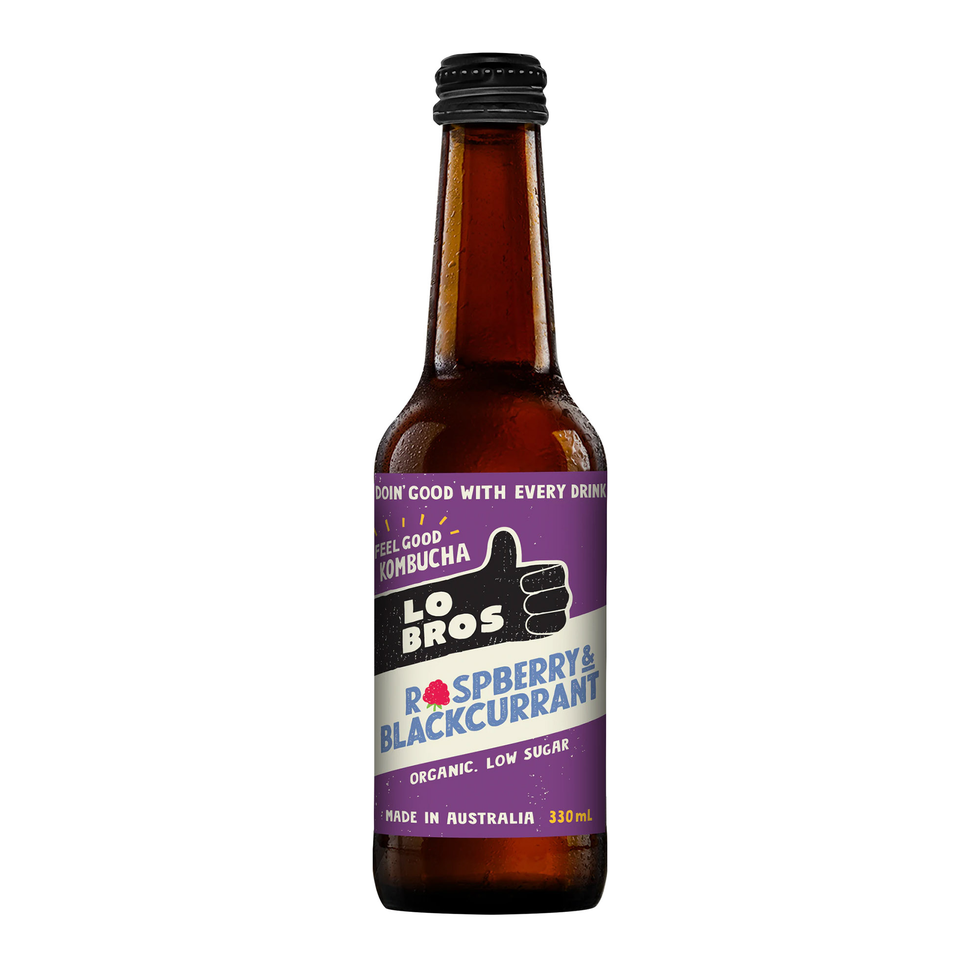 Lo Bros Kombucha Raspberry & Blackcurrant 330ml | Grocery