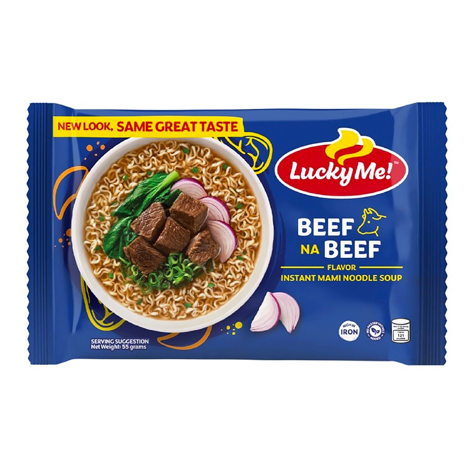 Lucky Me! Beef Flavour Instant Noodles Pouch 55g | Grocery