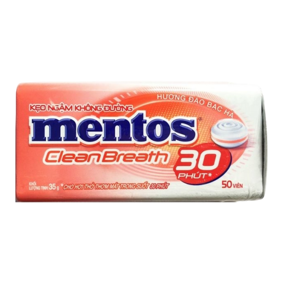 Mentos Clean Breath Tablet Peach & Peppermint 35g | Confectionery