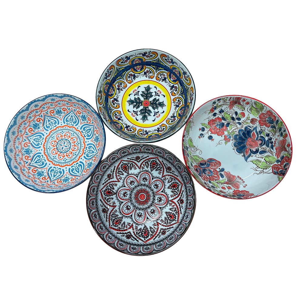 Moroccan Large Deep Salad Bowl 25.5cm Assorted | Home