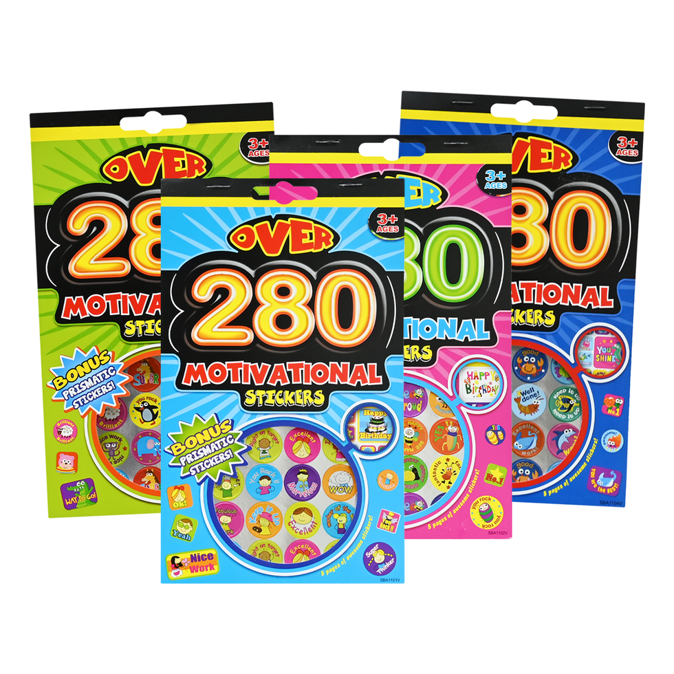 Motivational Stickers Assorted 280pk | Stationery, Party & Craft