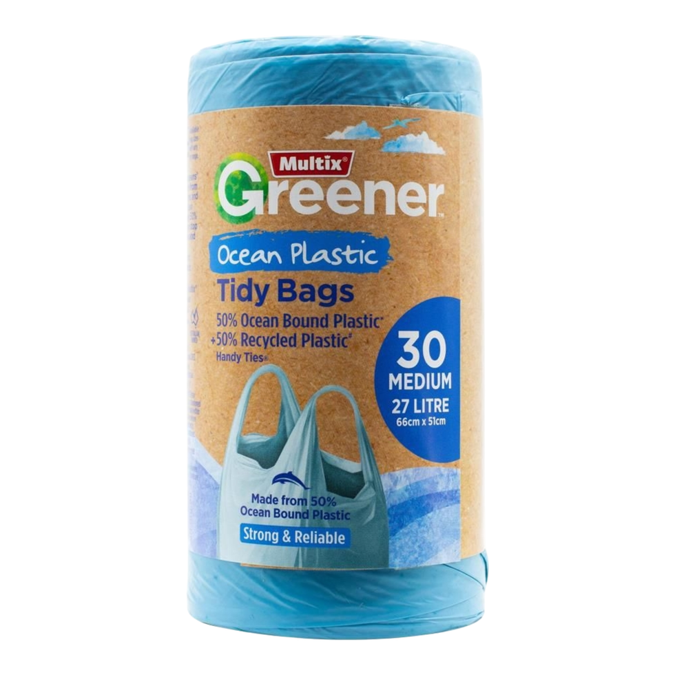Multix Greener Tidy Bags Ocean Plastic Medium 30pk | Household
