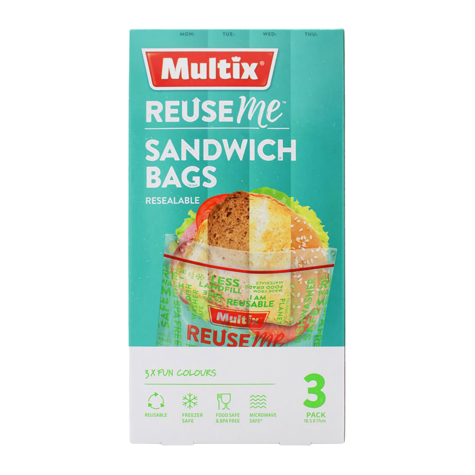 Multix Reuse Me Sandwich Bags 3pk | Household | Crackerjack