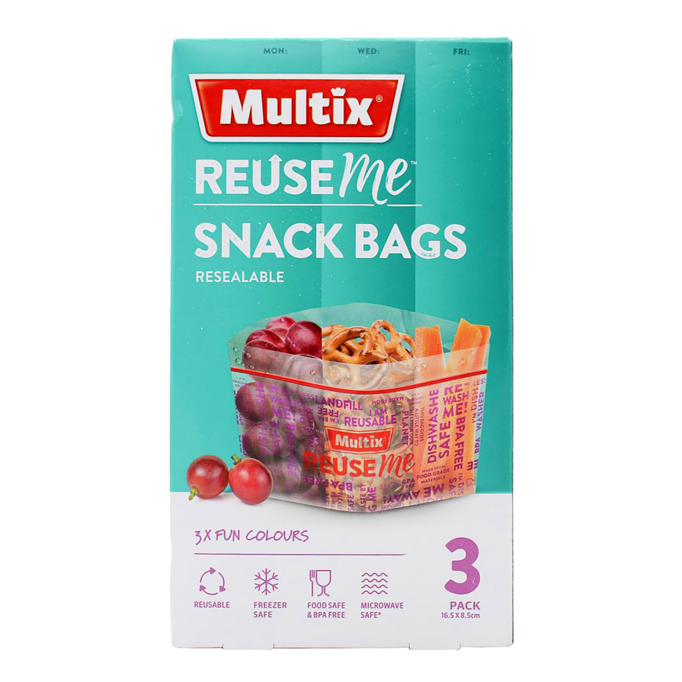 Multix Reuse Me Snack Bags 3pk | Household | Crackerjack