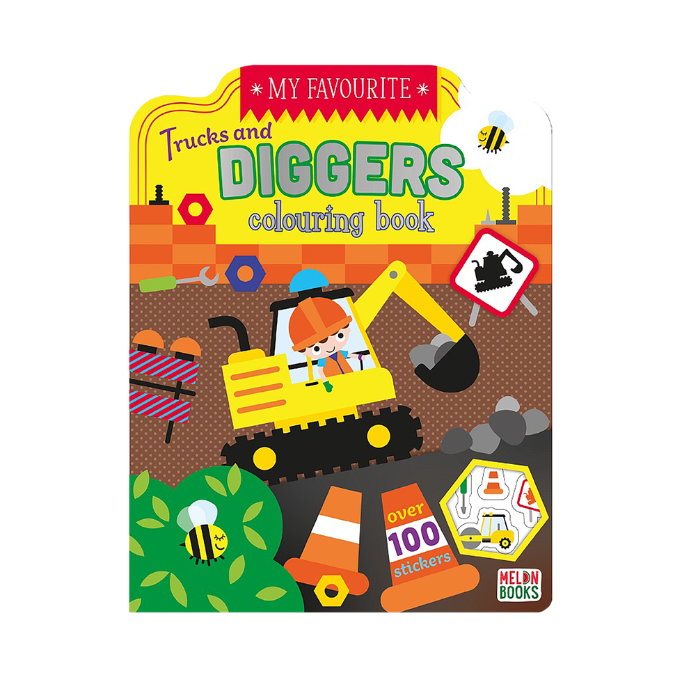My Favourite Colouring & Sticker Trucks & Diggers | Stationery, Party ...