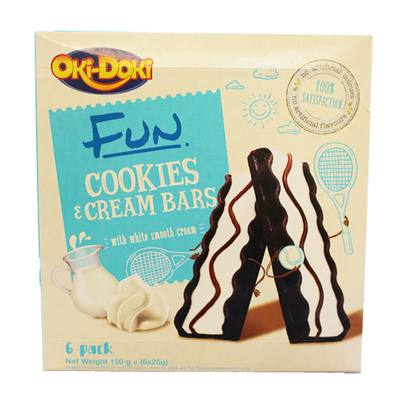 Oki Doki Cookies & Cream Fun Bar 6pk 150g | Grocery