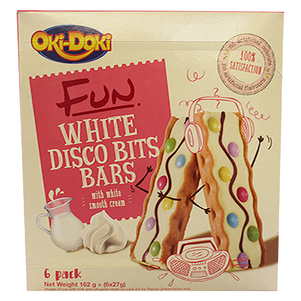 Oki Doki White Disco Bits Fun Bar 6pk 162g | Grocery