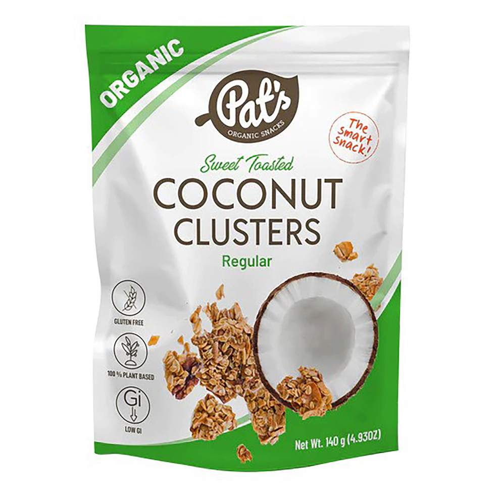 Pat's Organic Coconut Cluster Sweet Toasted 140g | Grocery