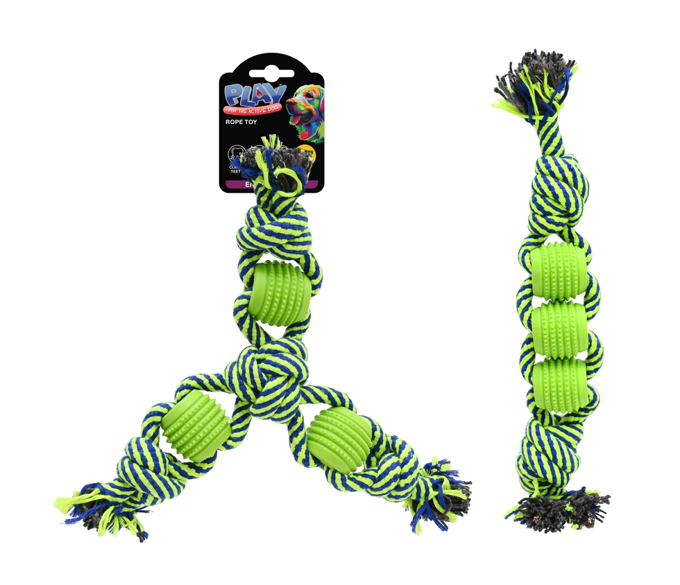 Rope & TPR Tug Pet Toy 30cm Assorted | Pet | Crackerjack