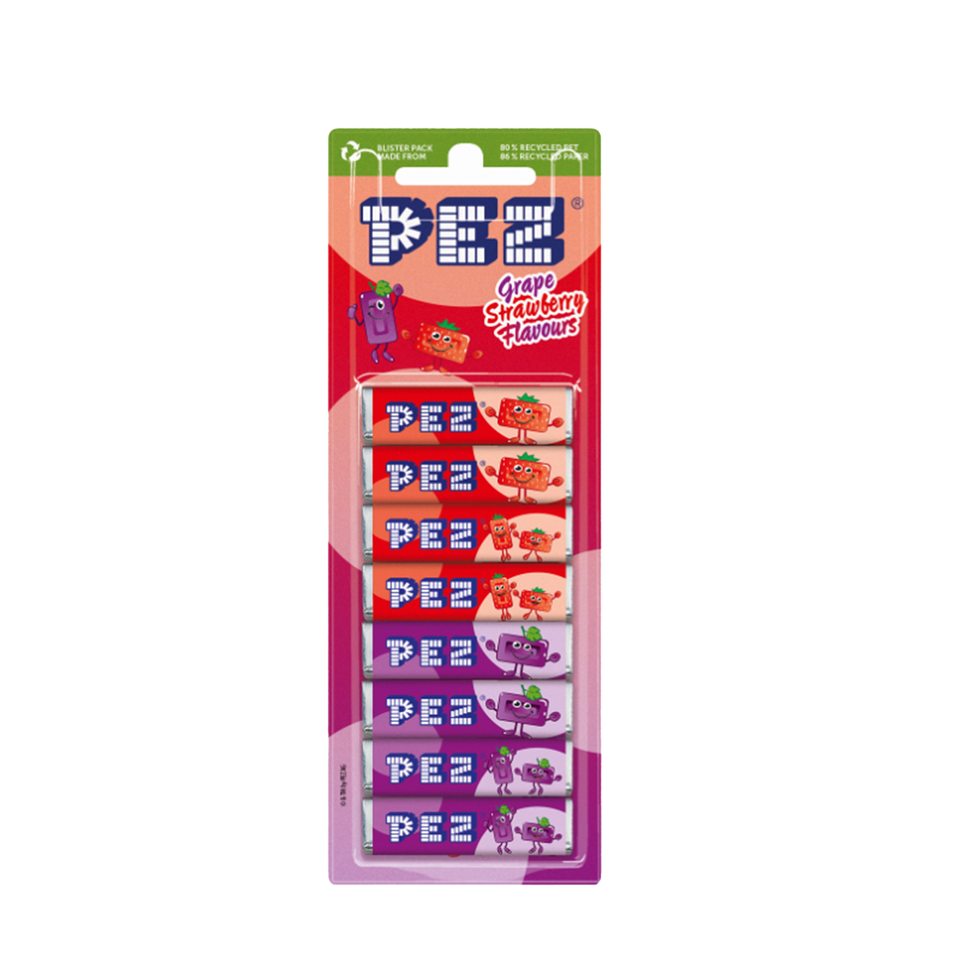 Pez Grape & Strawberry Candy Refill 68g | Confectionery