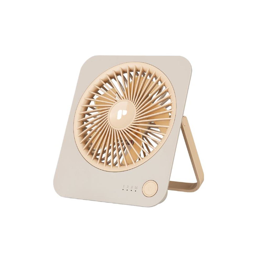 Prinetti Slim Desk Fan with Stand & Carry Handle Cream | Home
