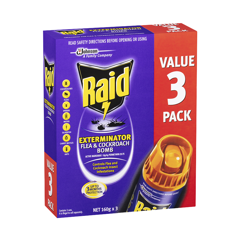 Raid Pest Exterminator Bug & Insect Bomb 160g 3pk | Household