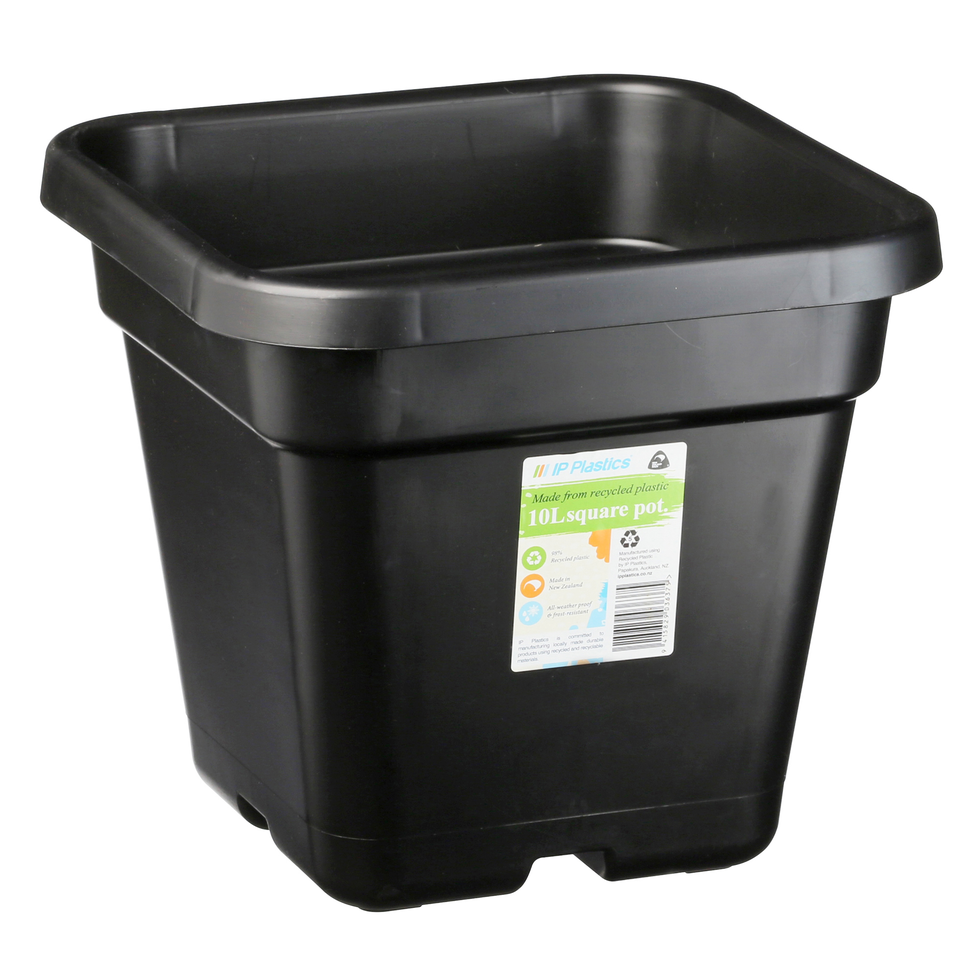 Recycled Square 10L Pot Black | Gardening | Crackerjack