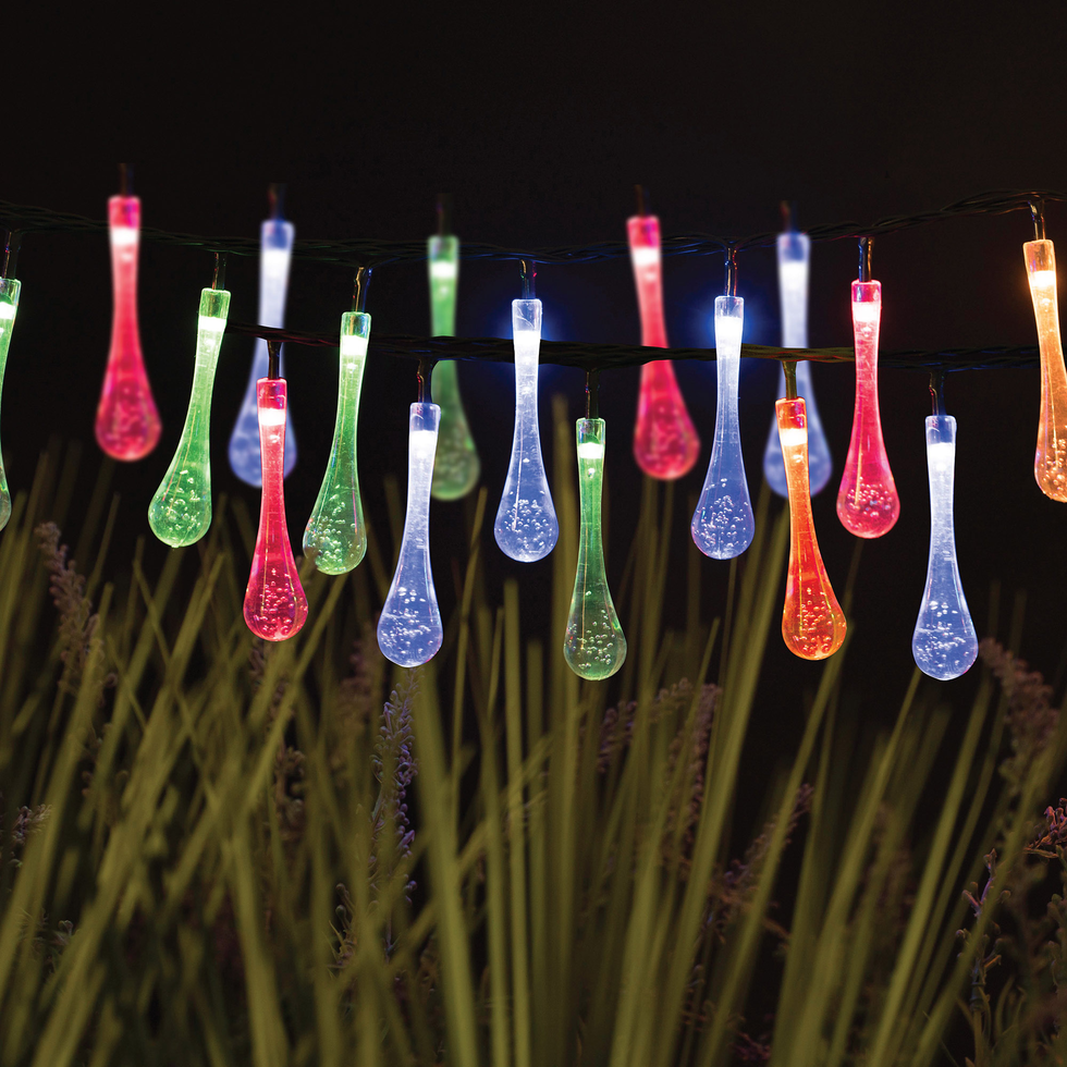 Solar String Light Tear Drop Acrylic Multi Colour | Gardening