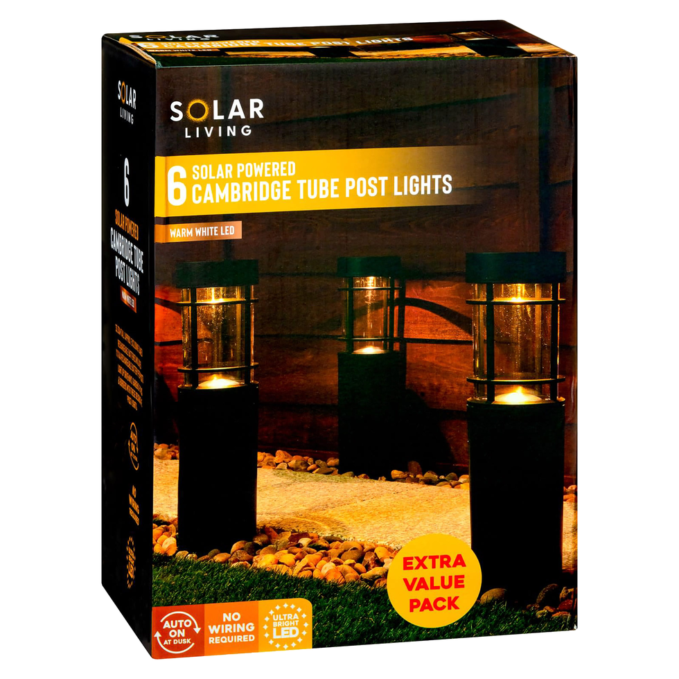 Solar Tube Post Light 6pk | Gardening | Crackerjack