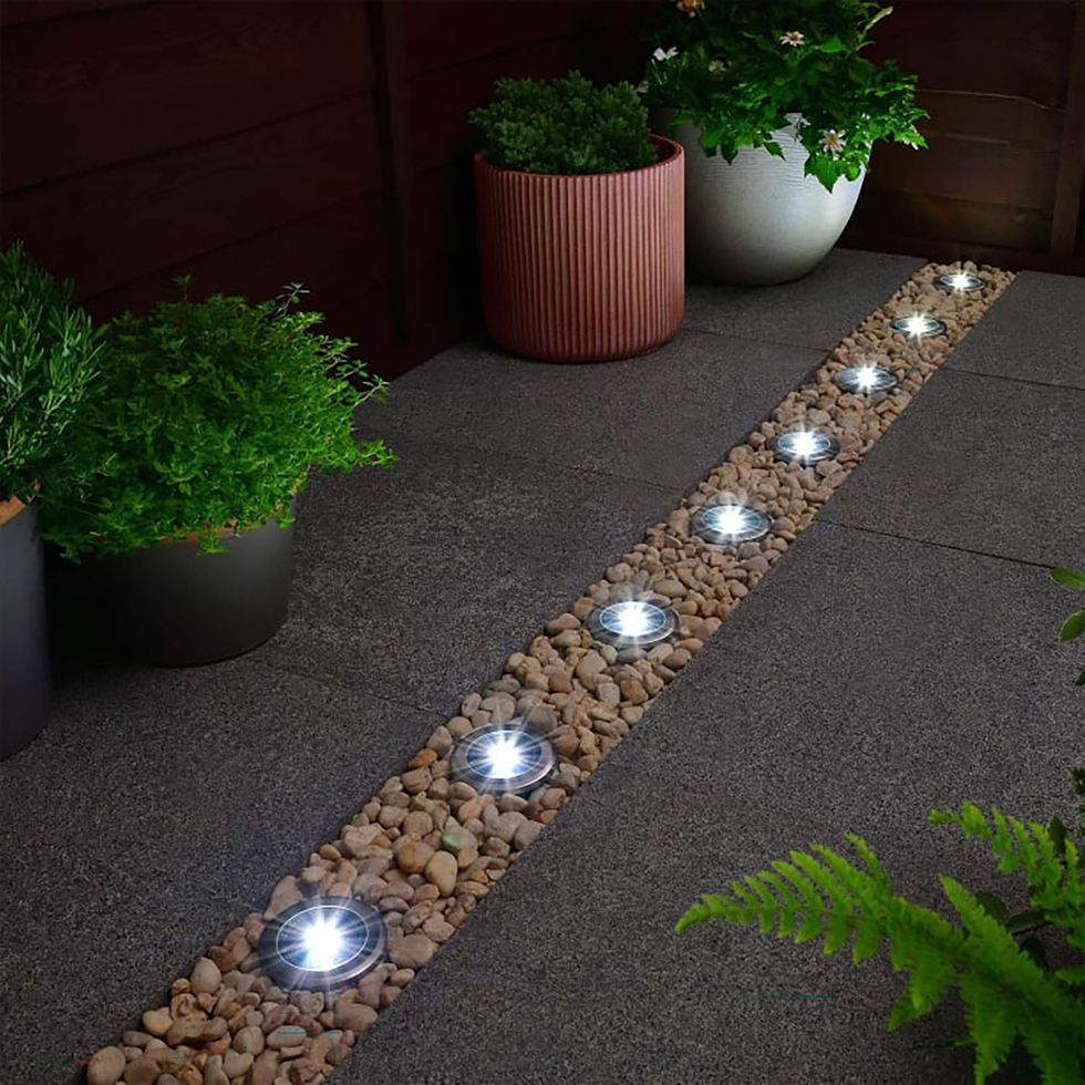 Stainless Steel Ground Lights with Stakes 4pk | Gardening