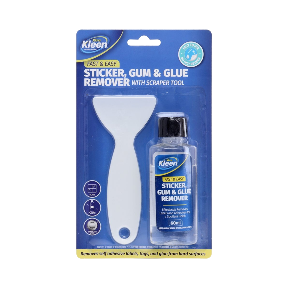 Sticker Label & Adhesive Remover Kit with Scraper Tool 60ml | Household