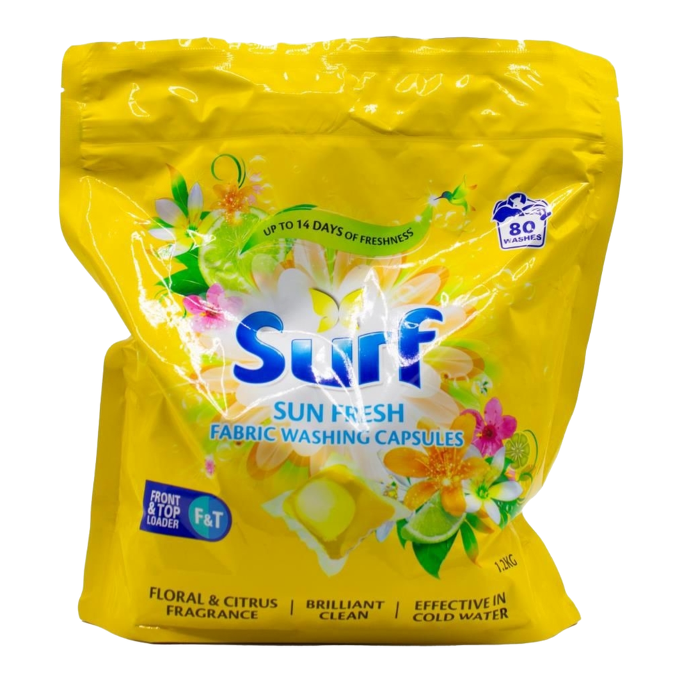 Surf Fabric Capsules Front and Top Loader Sun Fresh 80pk | Household