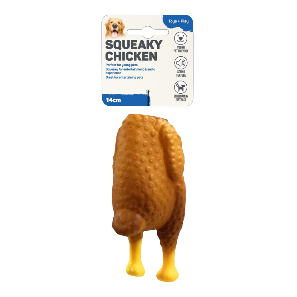 Vinyl Toy Squeaky Chicken 14cm | Pet | Crackerjack