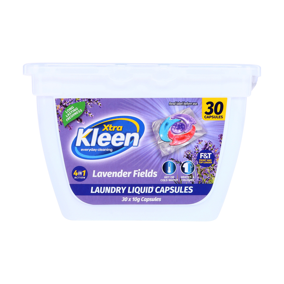 Xtra Kleen Laundry Liquid Capsule Lavender Fields 30pk | Household