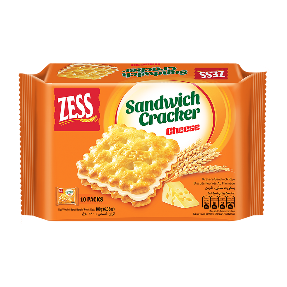 Zess Sandwich Cracker Cheese 180g 10pk | Grocery | Crackerjack
